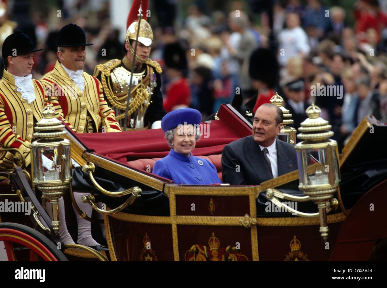 The Queen and French President Jacques Chirac in the 1902 State Landau ...