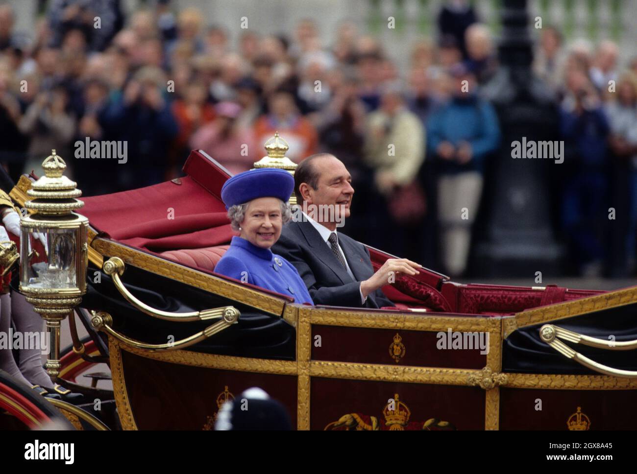 The Queen and French President Jacques Chirac in the 1902 State Landau ...