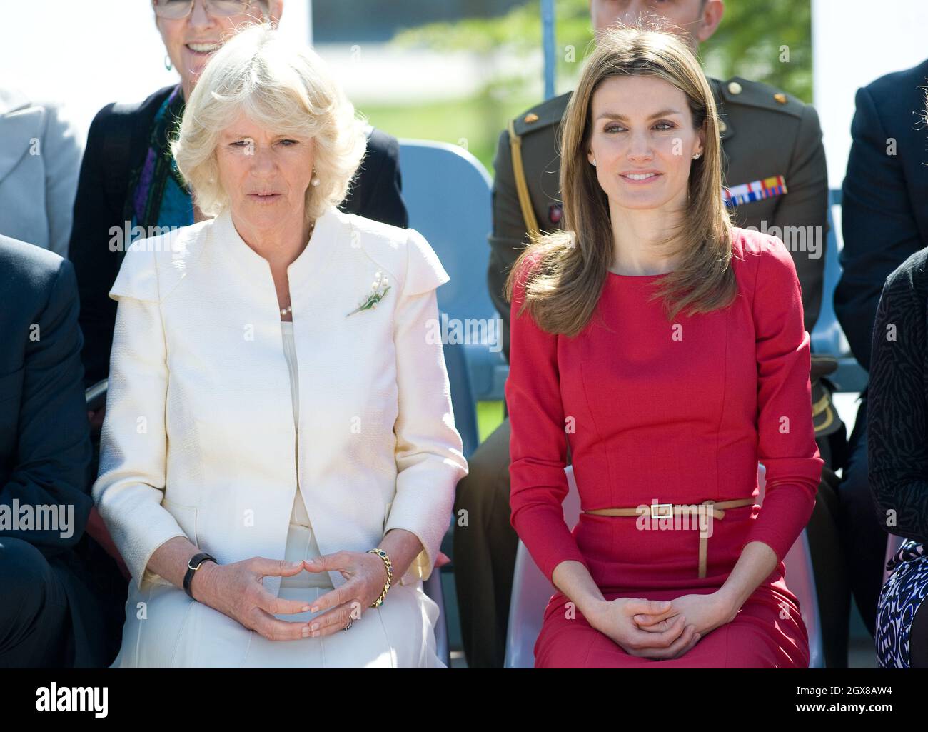 Camilla, Duchess of Cornwall and Crown Princess Letizia visit the Guide ...