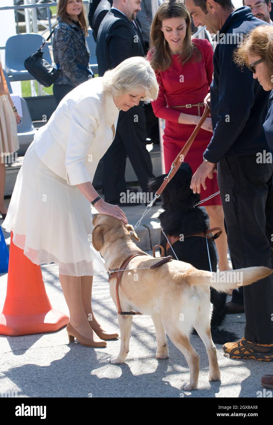 Camilla, Duchess of Cornwall and Crown Princess Letizia visit the Guide ...