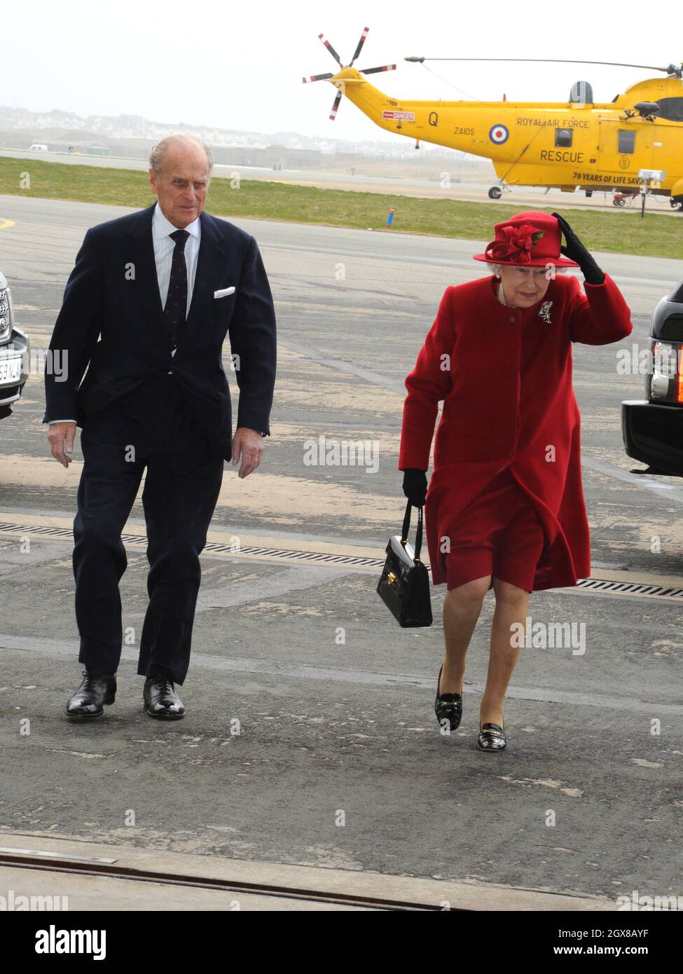 Queen Elizabeth ll and Prince Philip, Duke of Edinburgh visit RAF ...