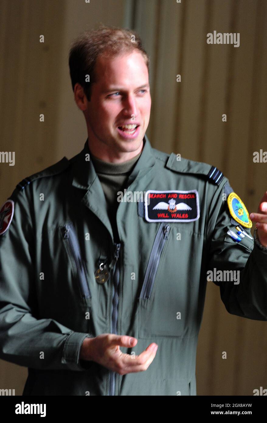 Prince William waits to meet Queen Elizabeth ll as she visits RAF ...