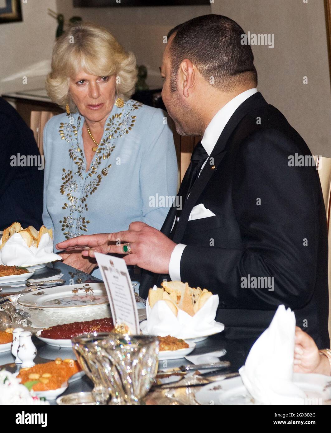 Camilla, Duchess of Cornwall talks to King Mohammed V1 of Morocco ...