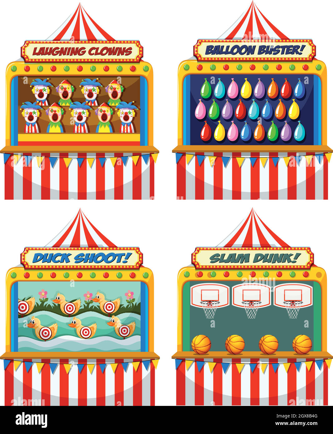 Carnival fair booth set Stock Vector Images - Alamy