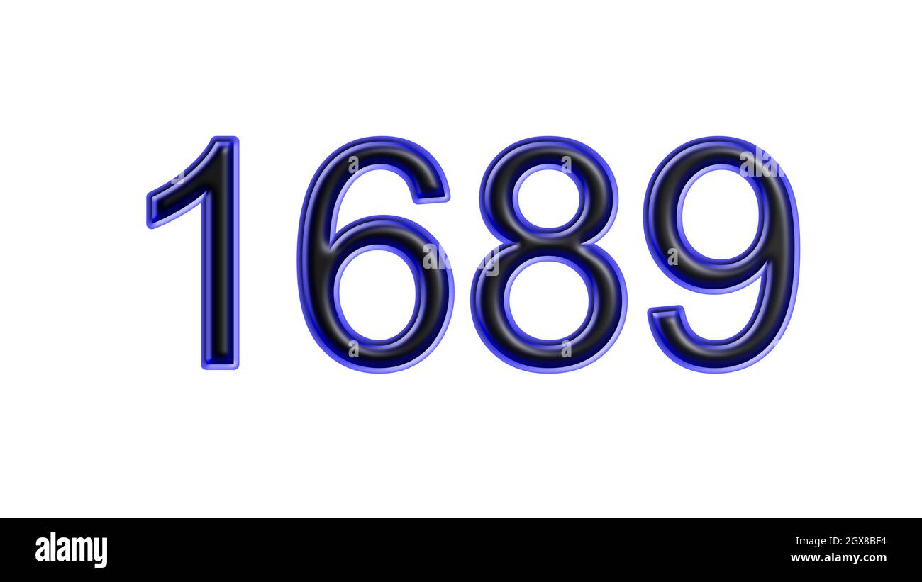 blue 1689 number 3d effect white background Stock Photo - Alamy