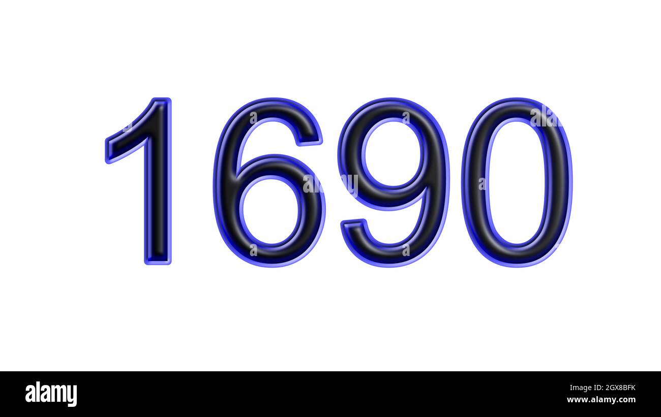 blue 1690 number 3d effect white background Stock Photo - Alamy
