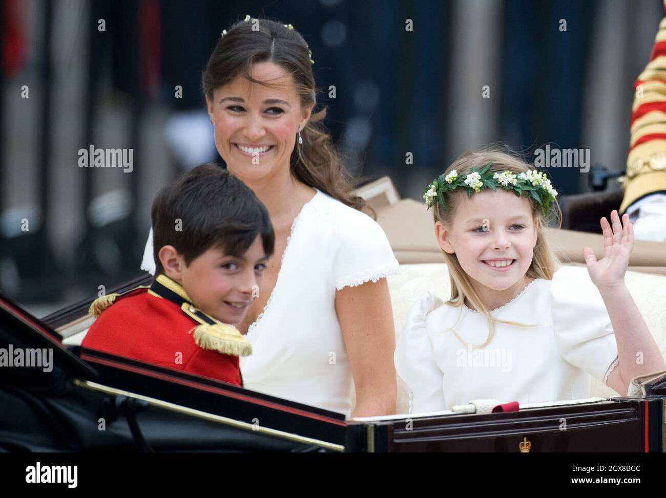 Pippa Middleton, the bride's sister, leaves with page-boy William ...