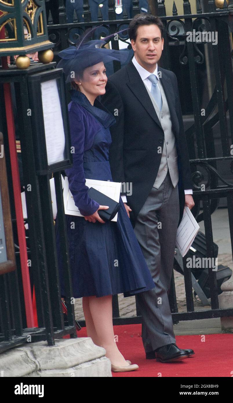 Ed Miliband and Justine Thornton leave following the Wedding of Prince ...