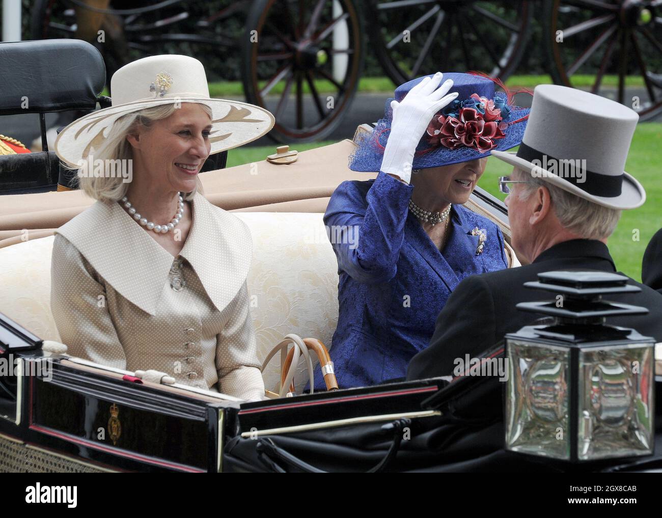 The Duchess of Gloucester (L) and Princess Alexandra arrive for Day 2 ...