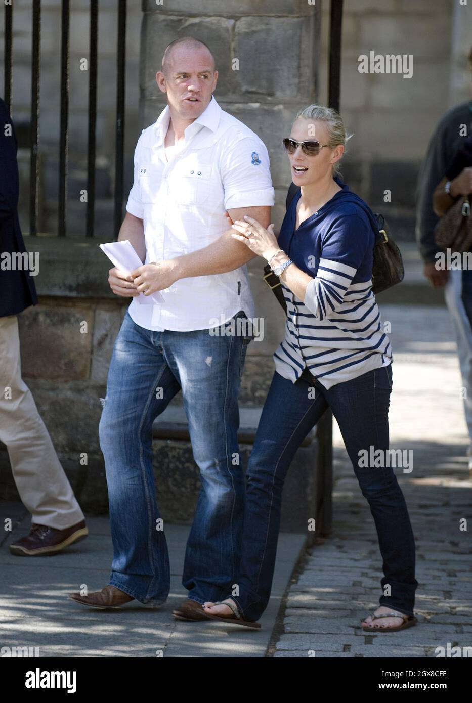 Zara Phillips and Mike Tindall leave Canongate Kirk in Edinburgh ...