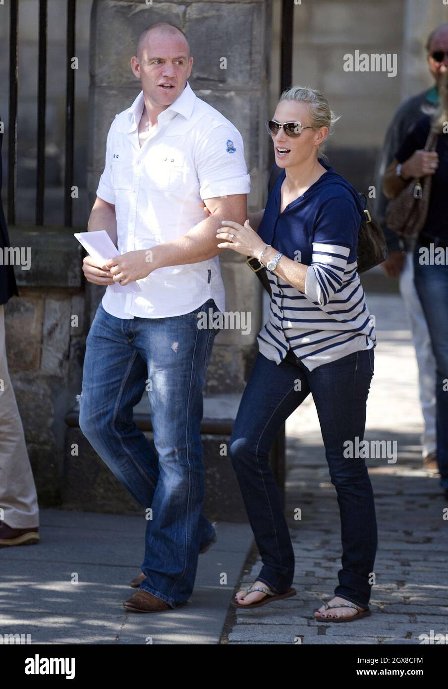 Zara Phillips and Mike Tindall leave Canongate Kirk in Edinburgh ...