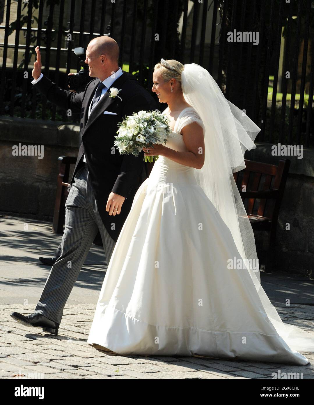 Zara Phillips and Mike Tindall leave Canongate Kirk in Edinburgh ...
