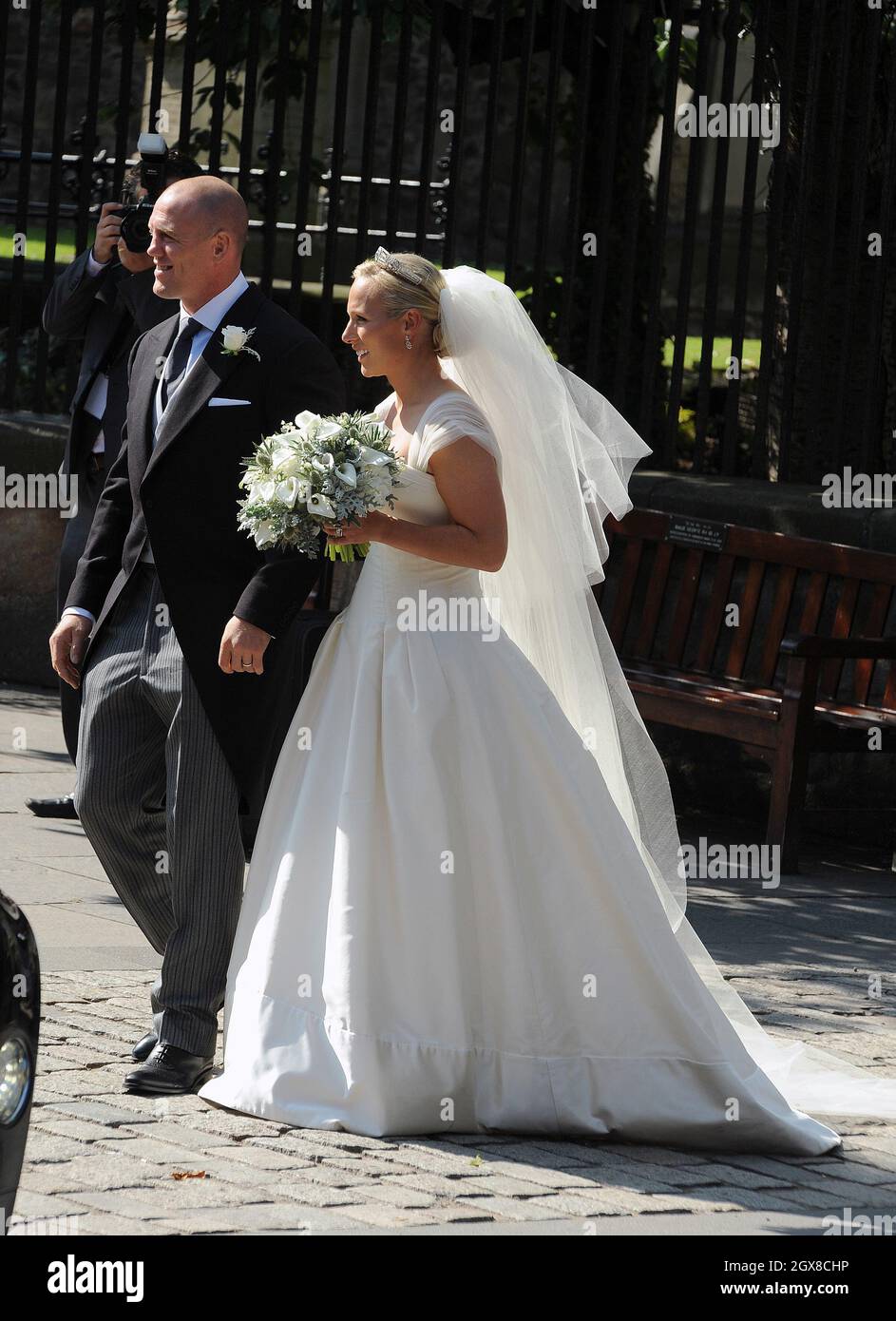 Zara Phillips and Mike Tindall leave Canongate Kirk in Edinburgh ...