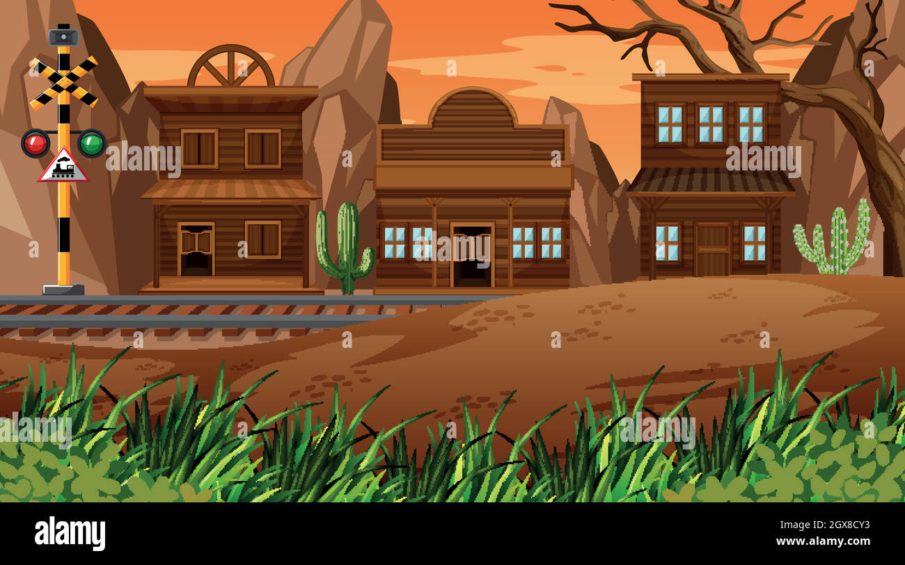 Western desert themed scene in nature Stock Vector Image & Art - Alamy