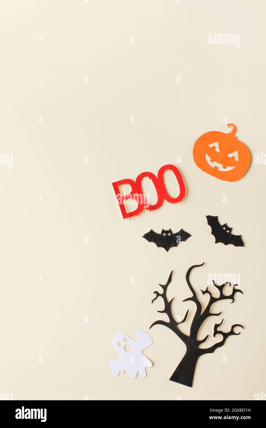 Spooky festive set with haunted tree and words of bloody letters for ...