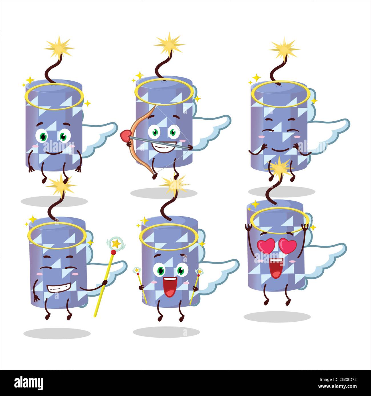 Light blue firecracker cartoon designs as a cute angel character ...