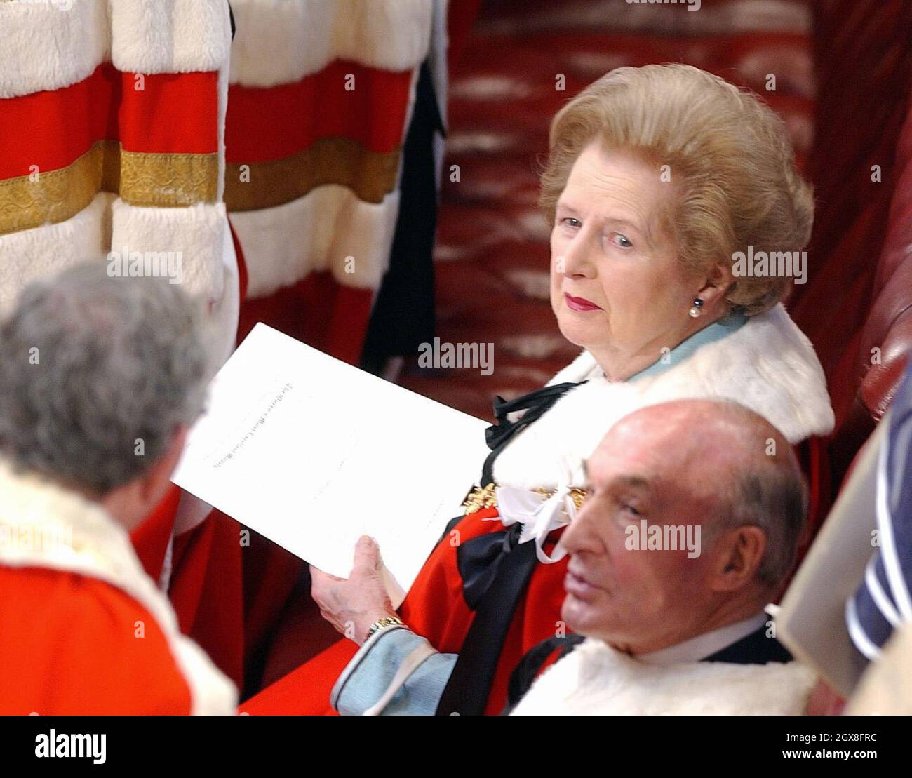 Former Prime Minister Baroness Margaret Thatcher attends the State ...