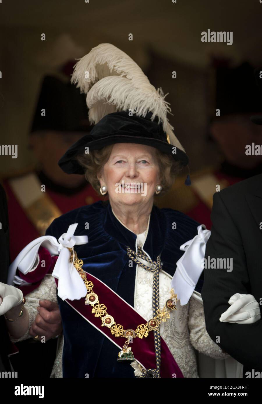 Baroness Margaret Thatcher attends the Order of the Garter ceremony at ...