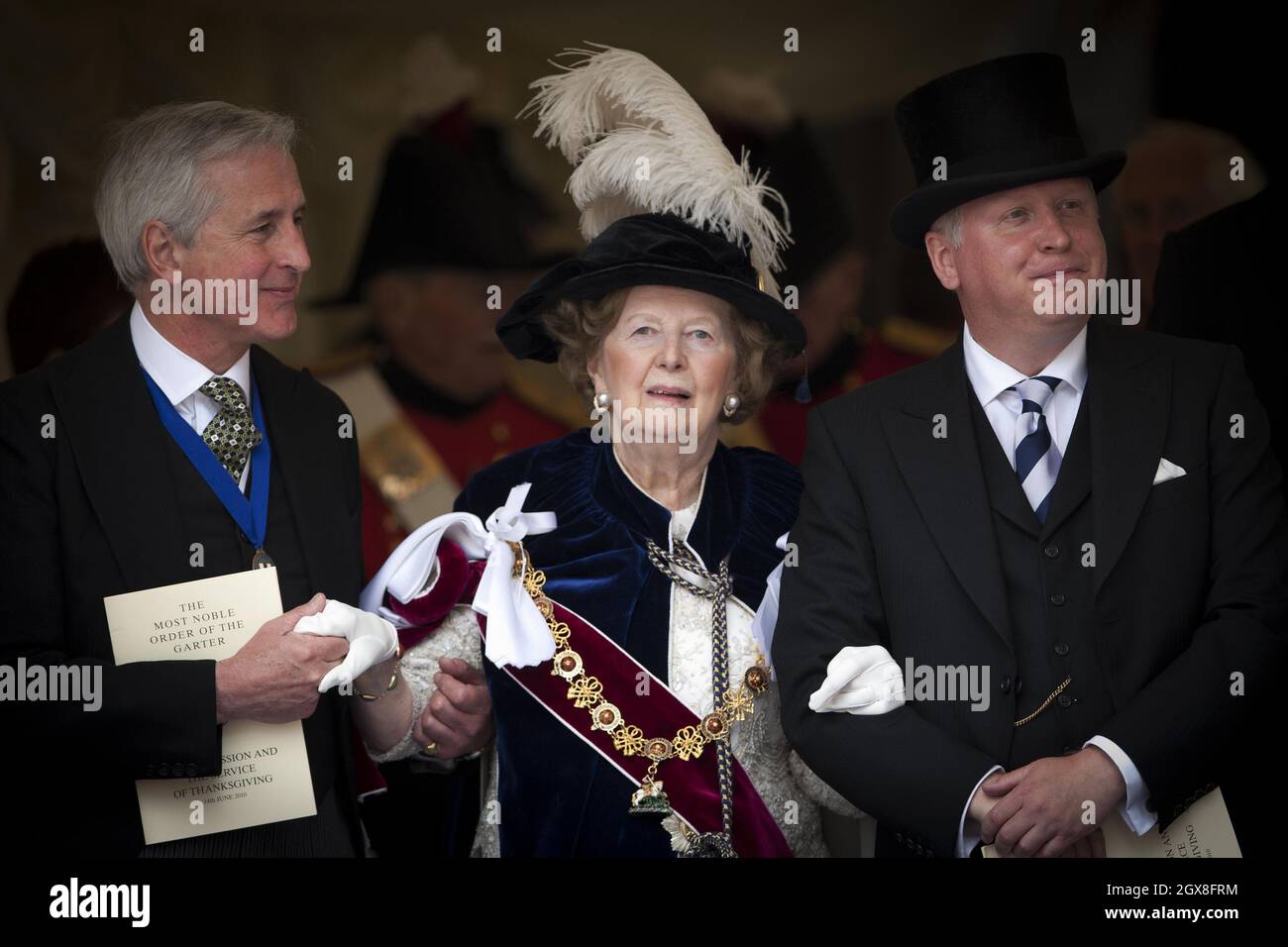 Baroness Margaret Thatcher attends the Order of the Garter ceremony at ...