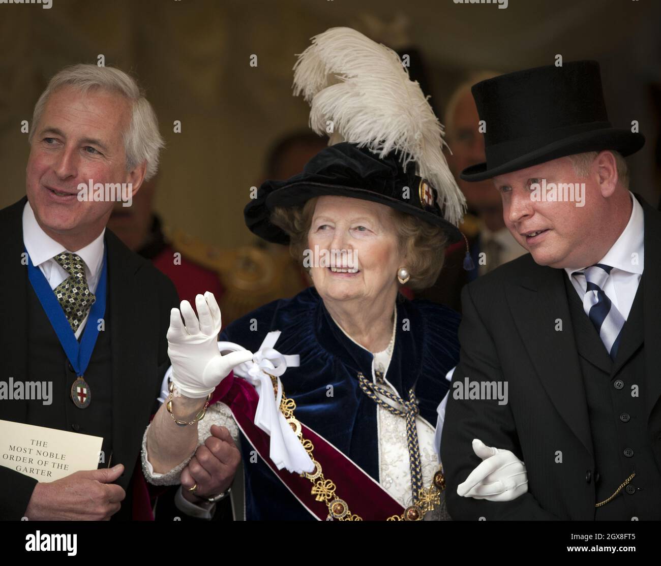 Baroness Margaret Thatcher attends the Order of the Garter ceremony at ...