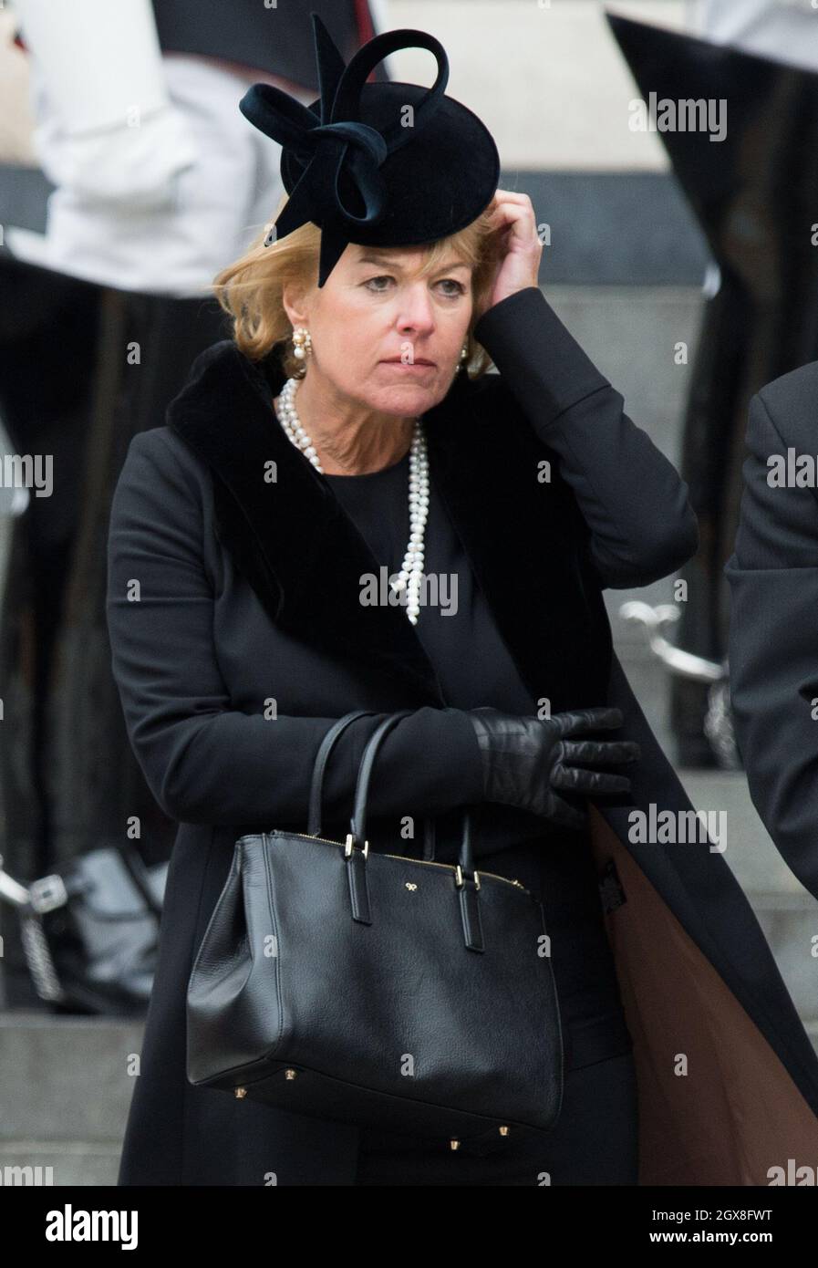 Carol Thatcher leaves St. Paul's Cathedral following the funeral of ...