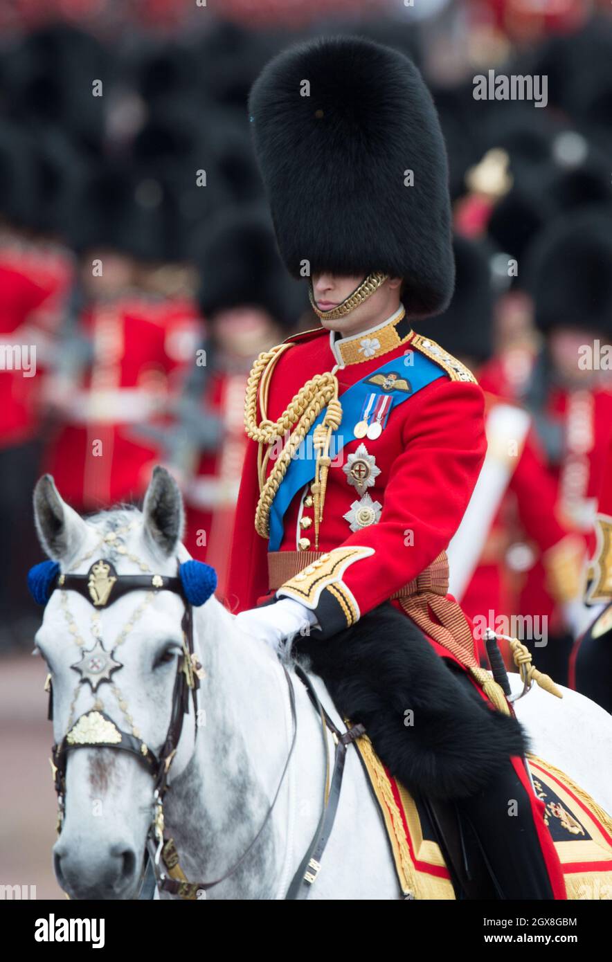 Prince William, the Duke of Cambridge, rides on horseback to the annual ...