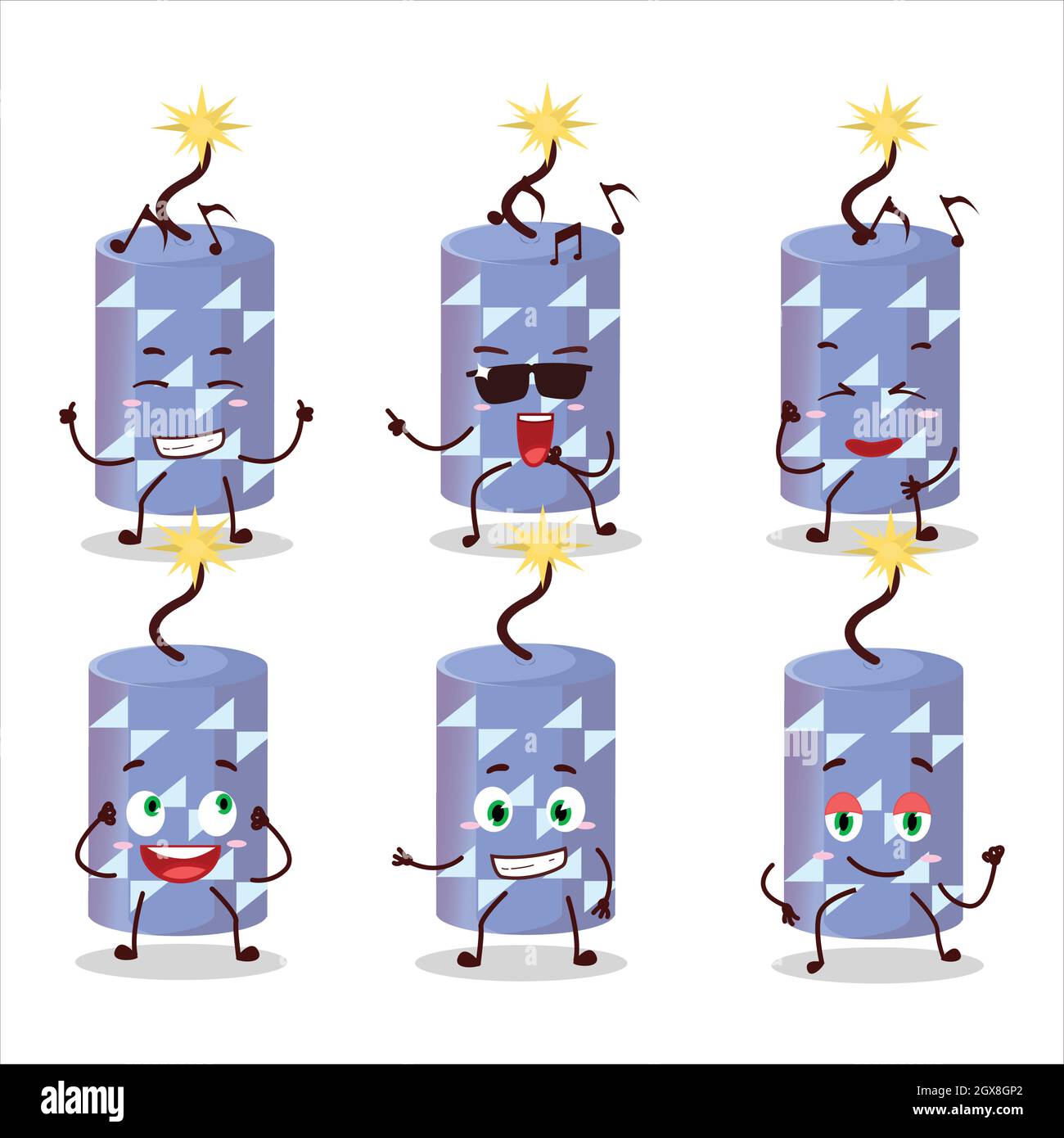 An image of light blue firecracker dancer cartoon character enjoying ...