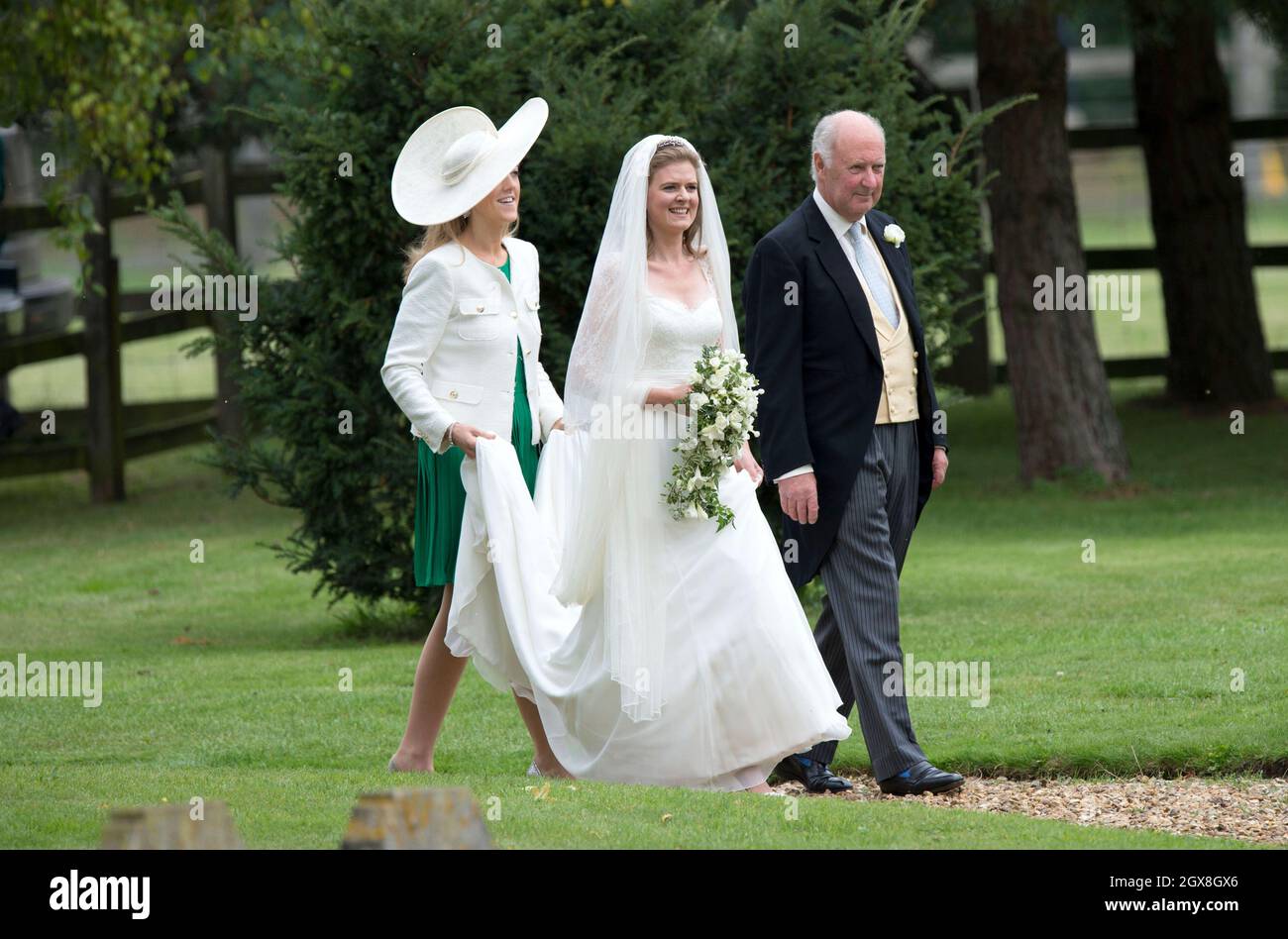 Lady Laura Marsham arrives with her father, Julian Marsham, Earl of ...