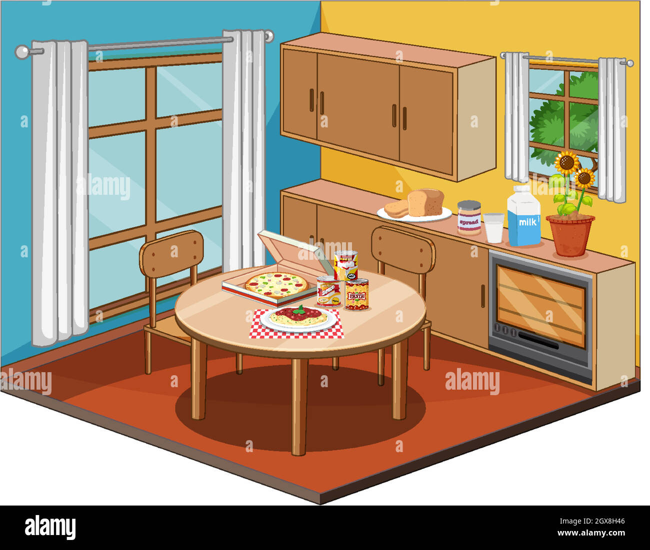 Dining table display Stock Vector Images - Alamy