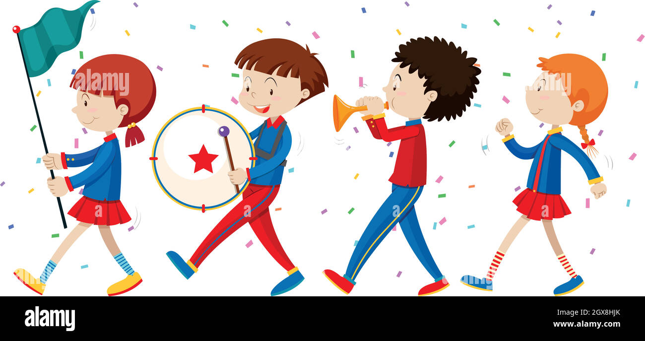 Marching band illustration hi-res stock photography and images - Alamy