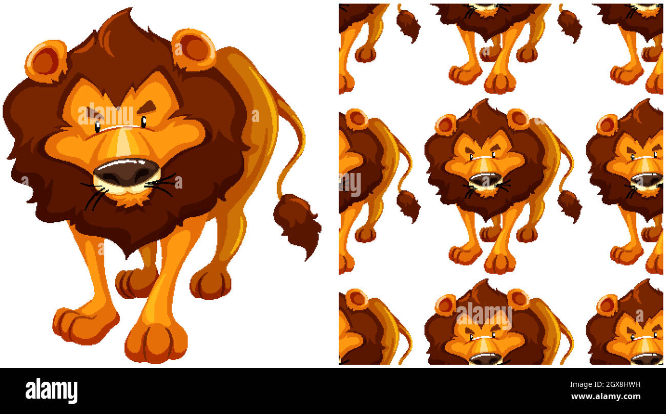 Cute wild animals seamless Cut Out Stock Images & Pictures - Alamy