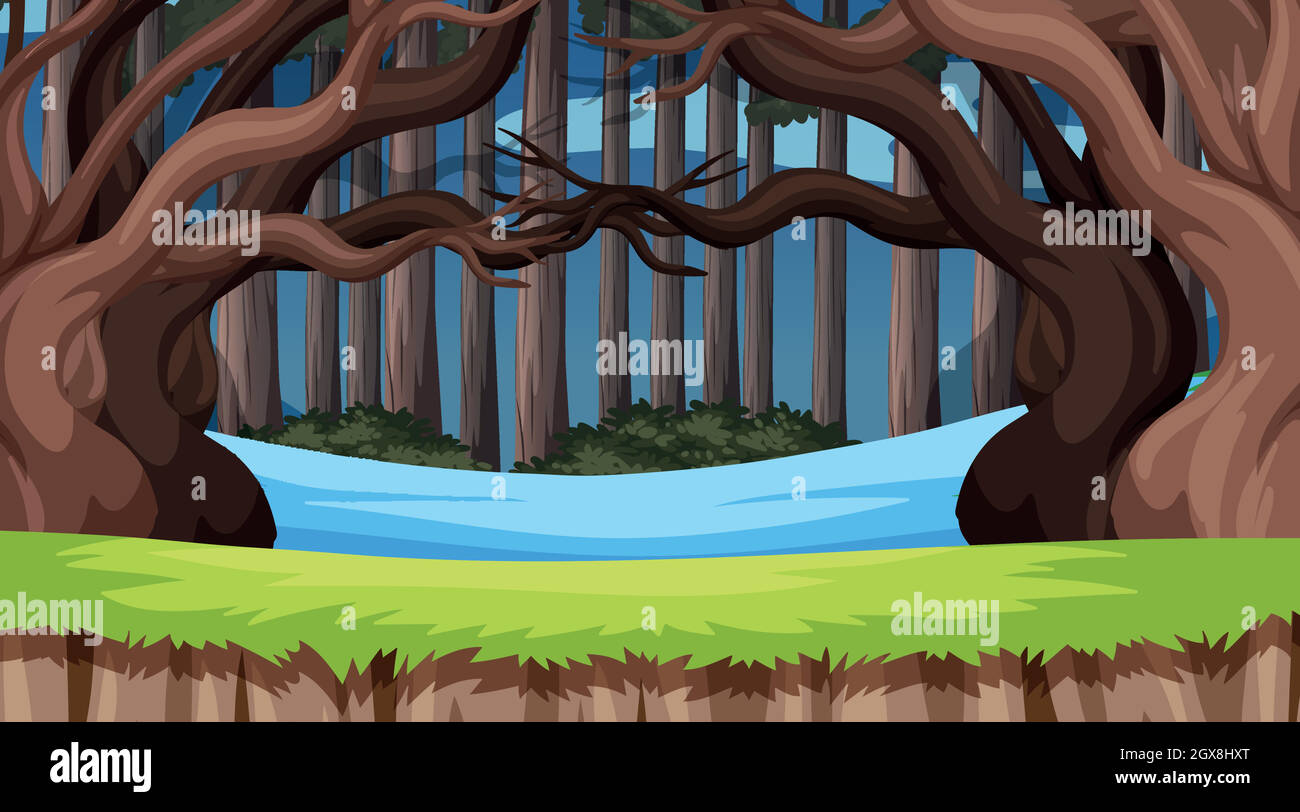 Nature scene landscape template Stock Vector Image & Art - Alamy