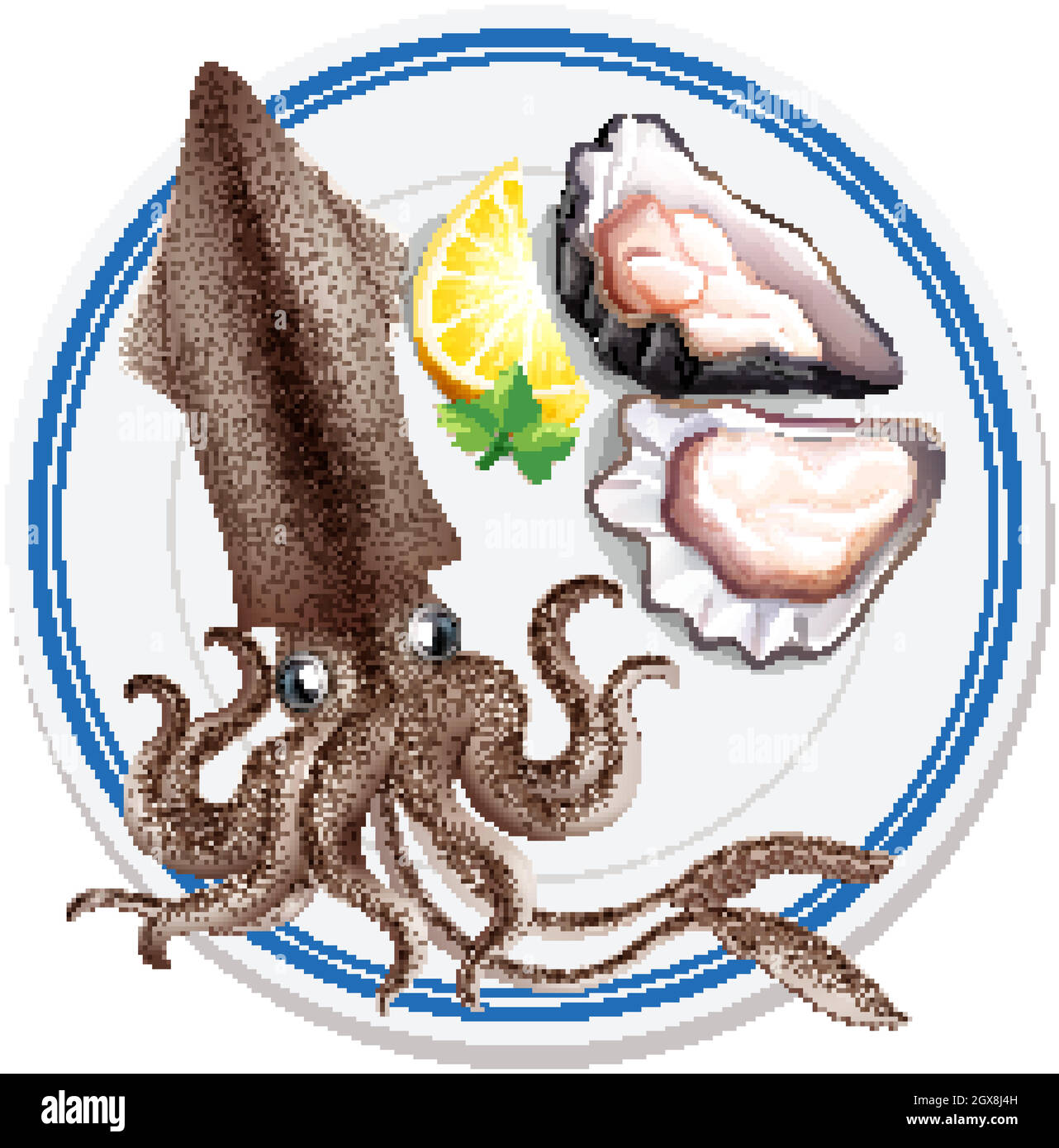 Edible shellfish Stock Vector Images - Alamy