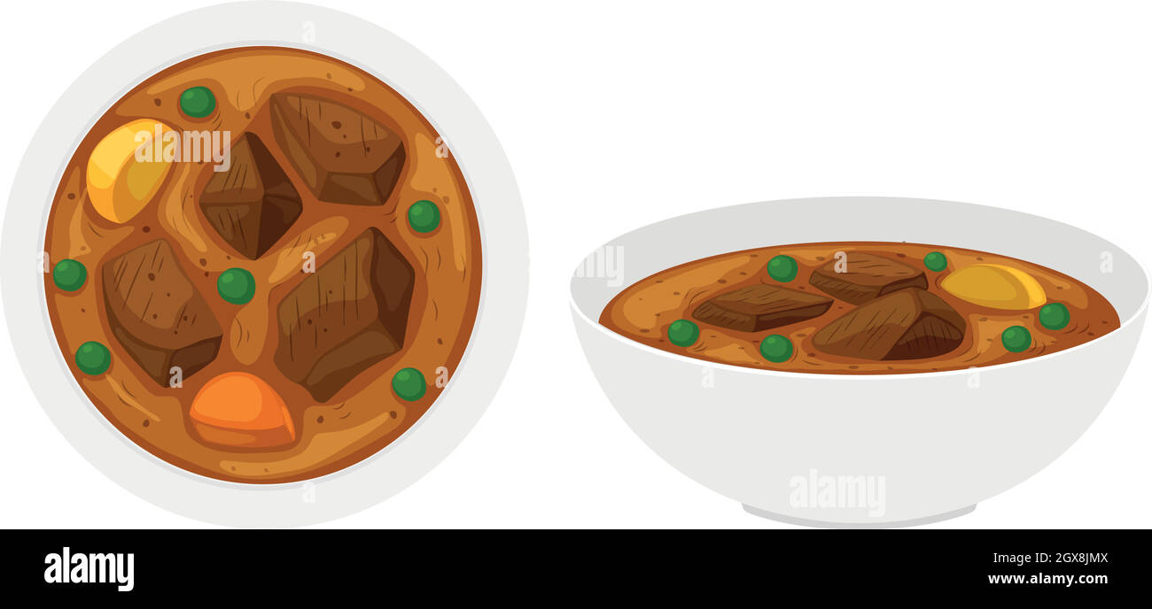 Beef stew in bowls Stock Vector Image & Art - Alamy
