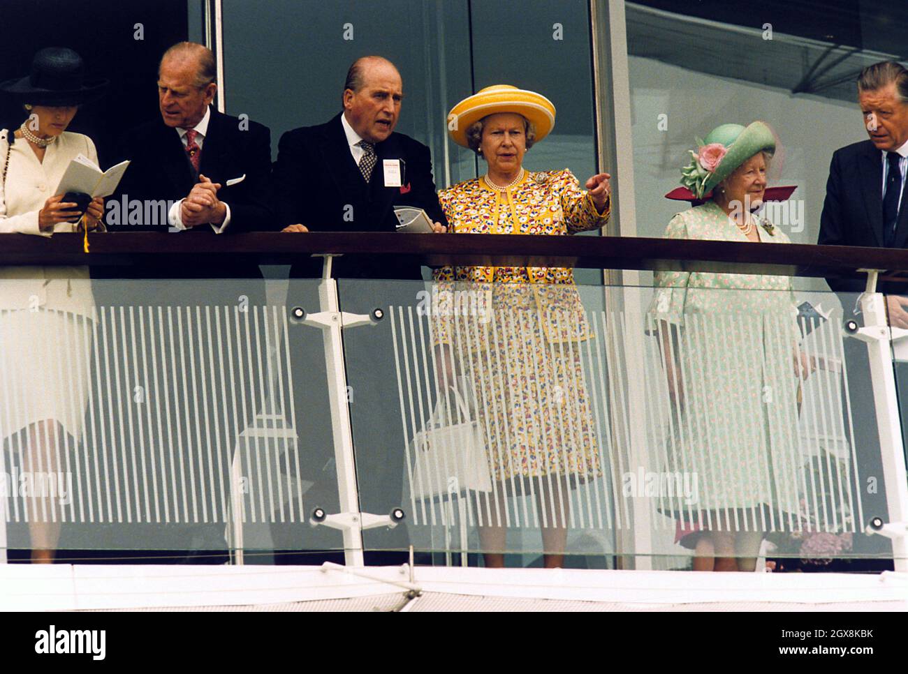 Queen Elizabeth and the Queen Mother attend Epsom Derby in Surrey Stock ...