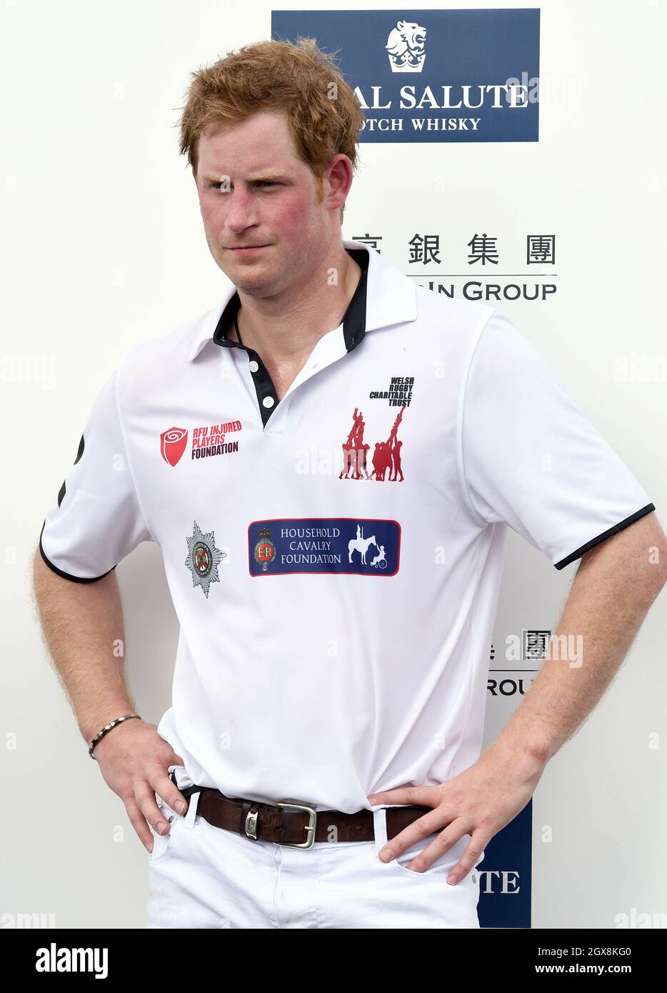 Prince Harry attends a charity polo match at the Beaufort Polo Club in ...