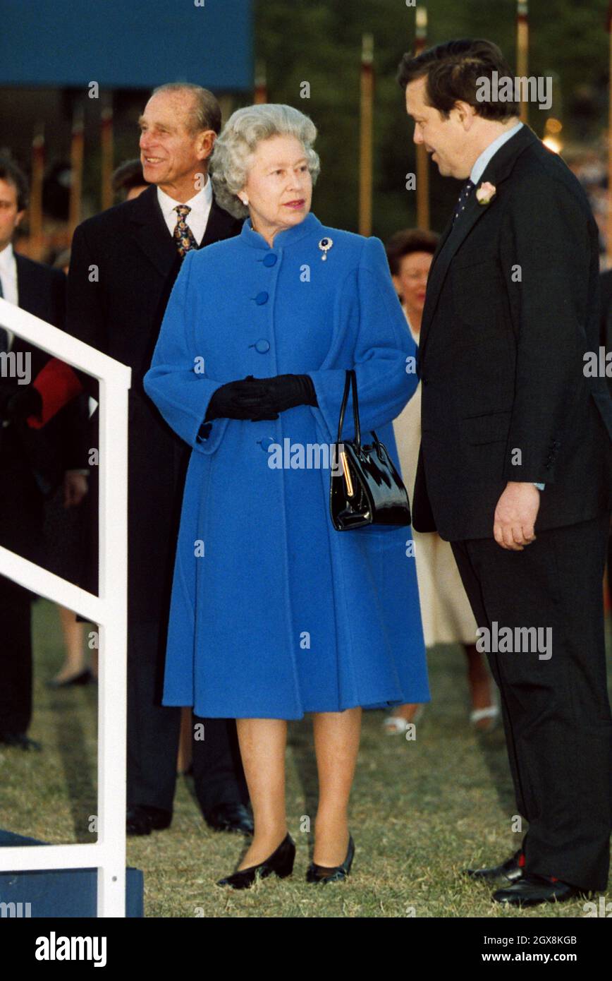 Queen Elizabeth II attending a VE Night concert and Beacon lighting in ...