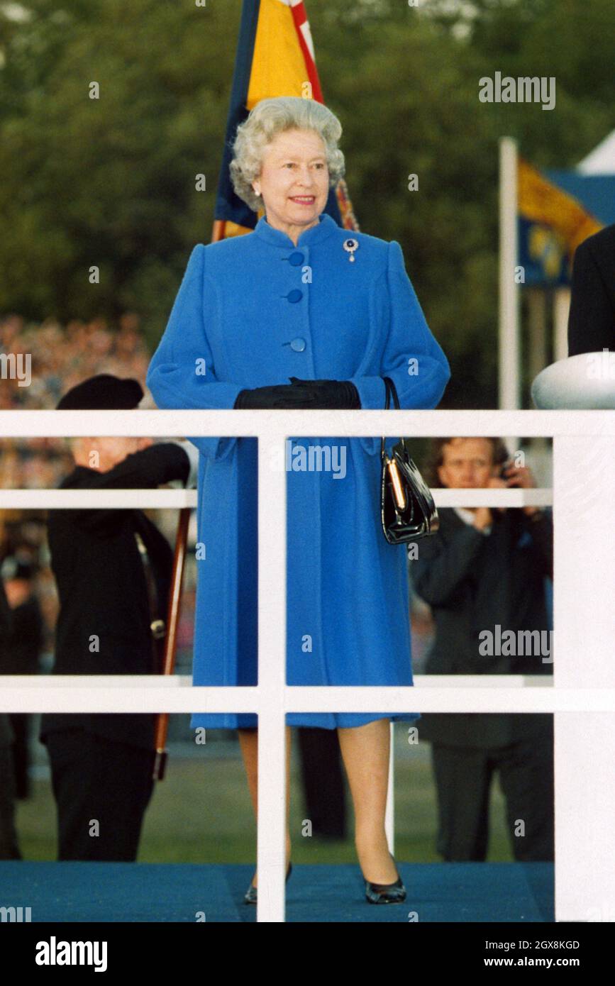 Queen Elizabeth II attending a VE Night concert and Beacon lighting in ...