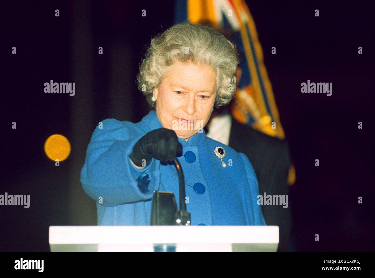 Queen Elizabeth II attending a VE Night concert and Beacon lighting in ...