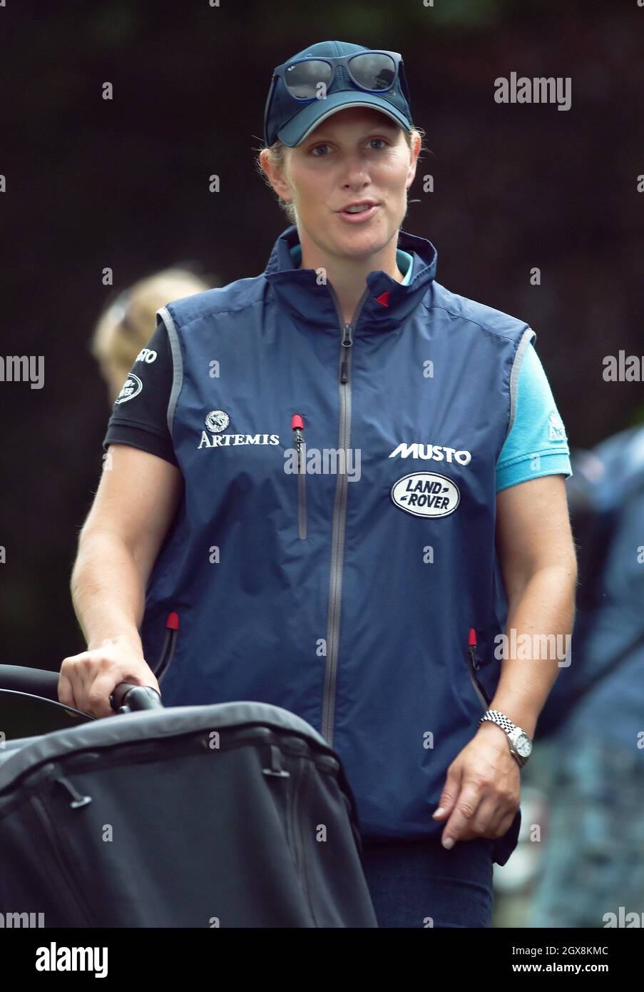 Zara Phillips with baby Mia Grace Tindall in a pushchair during the ...