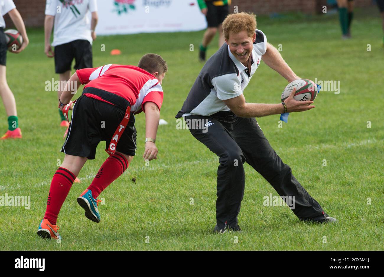 Prince Harry, Patron of England Rugby's All Schools Programme, plays ...