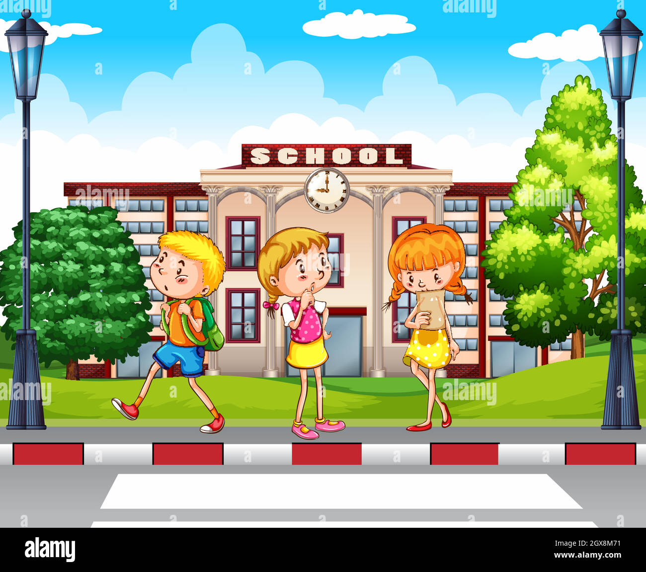 Students going to school Stock Vector Image & Art - Alamy