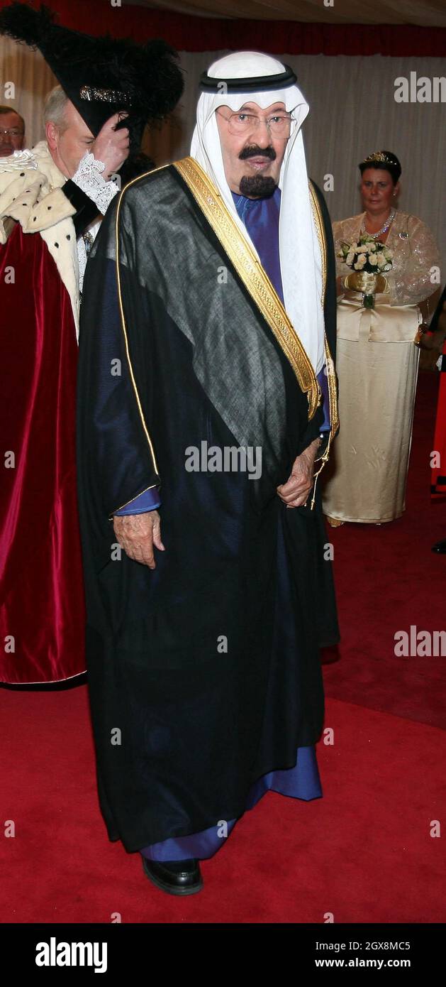 King Abdullah of Saudi Arabia attends the State Banquet at the ...
