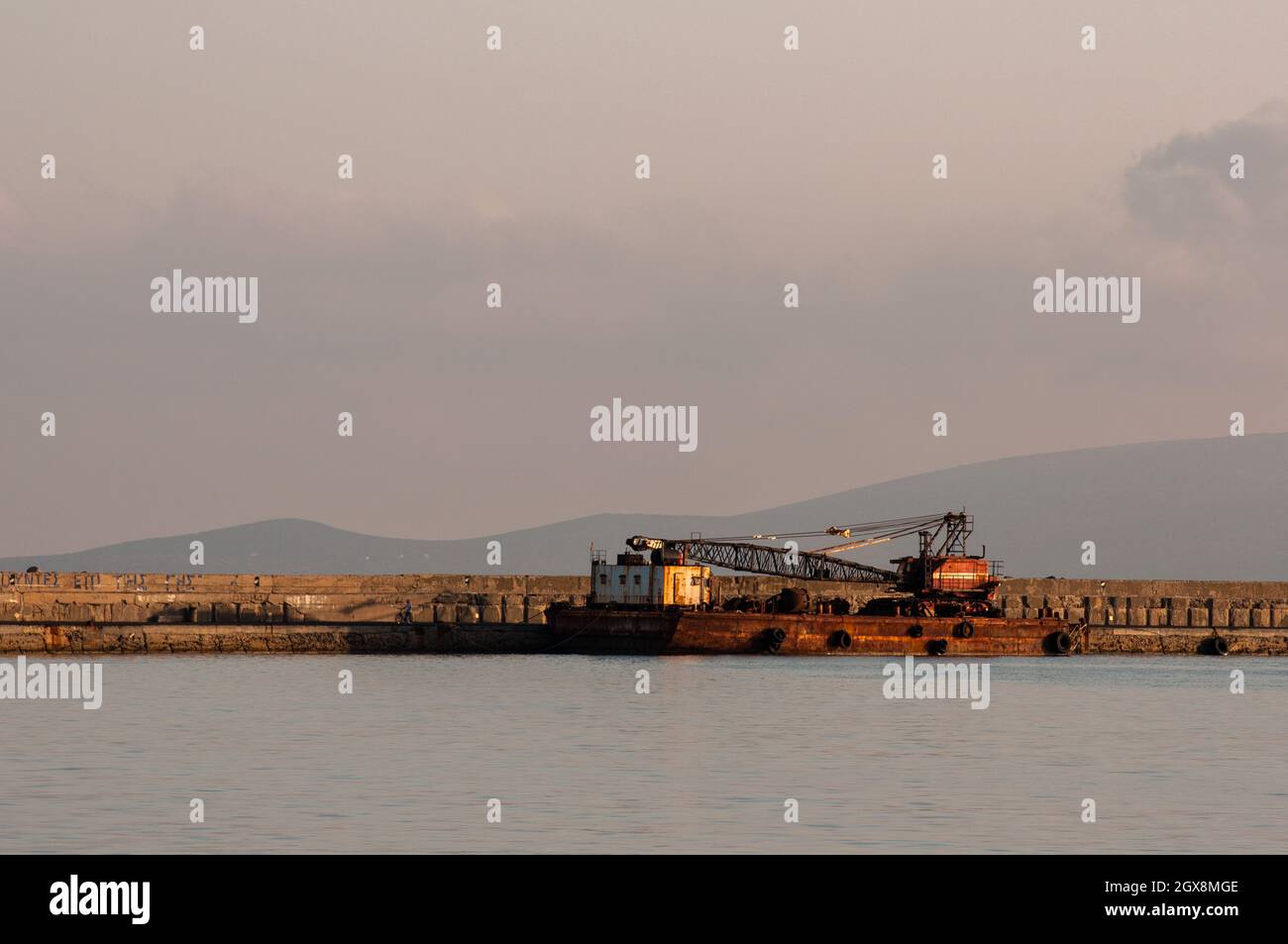 The waterfront of Heraklion, the capital of Crete, Greece Stock Photo ...