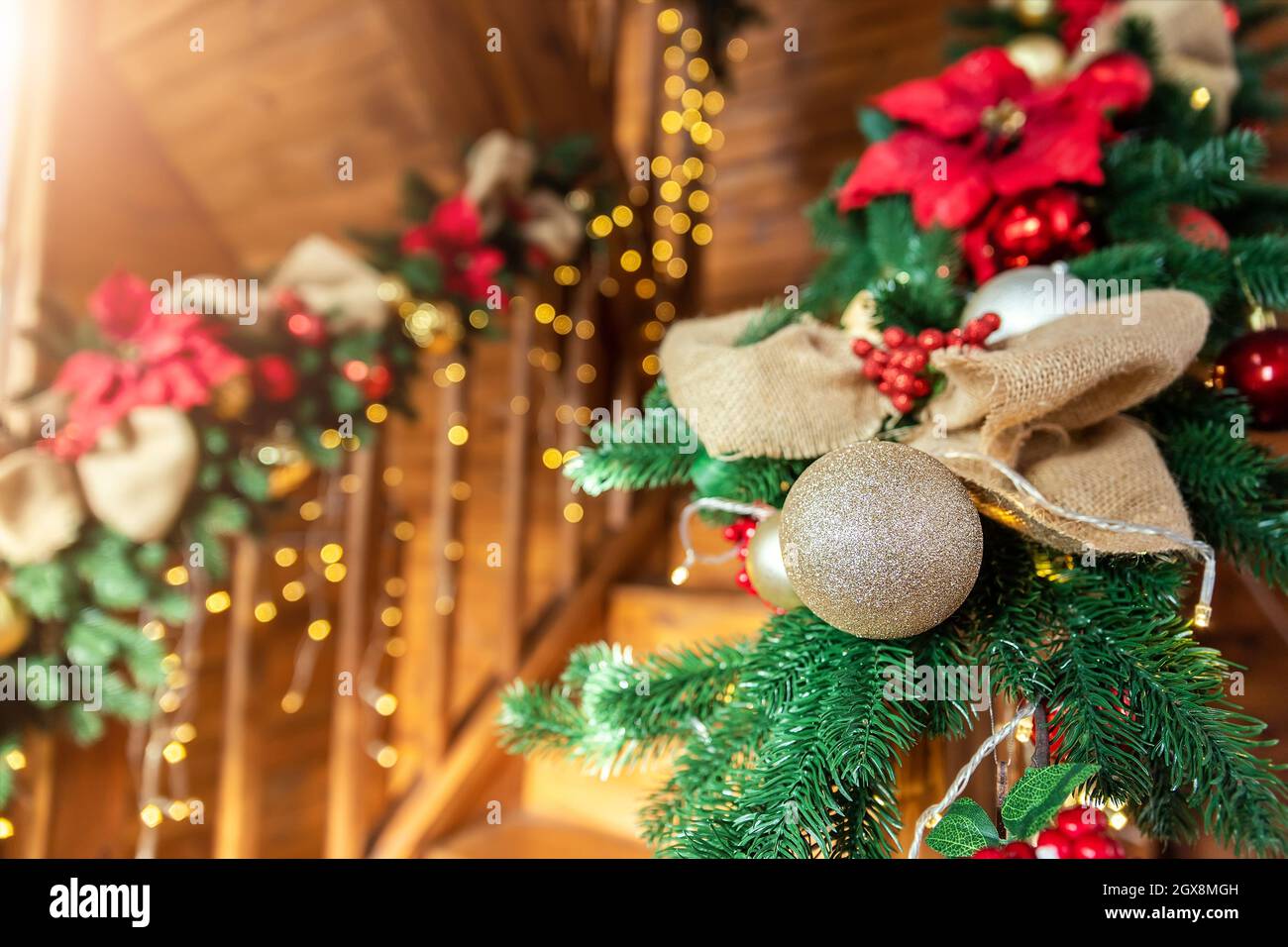 Staircase decorated with garland hi-res stock photography and images ...