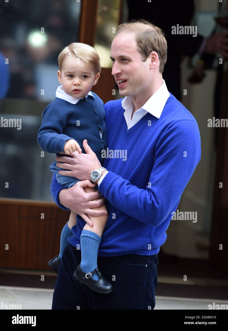 Prince William, Duke of Cambridge and Prince George arrive at the Lindo ...