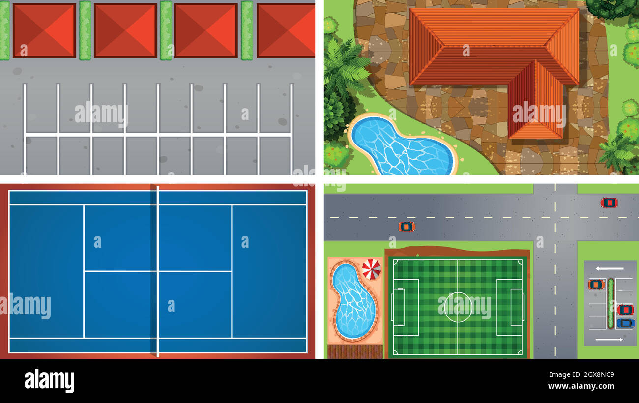 Aerial top roof view Stock Vector Images - Alamy