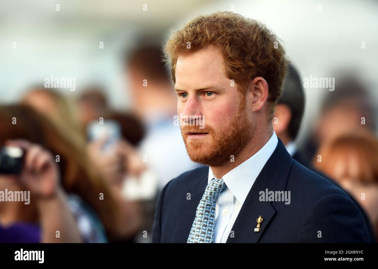 Prince Harry during a visit to Paignton Rugby Club in Devon where he ...