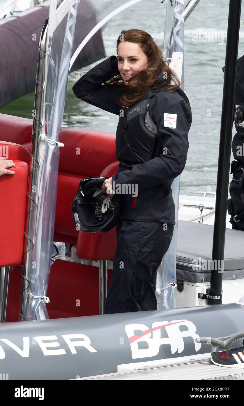 Catherine, Duchess of Cambridge joins the Land Rover Bar team, who are ...