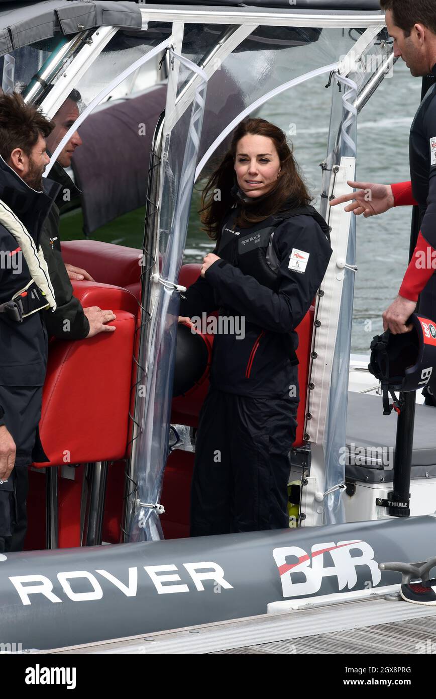 Catherine, Duchess of Cambridge joins the Land Rover Bar team, who are ...